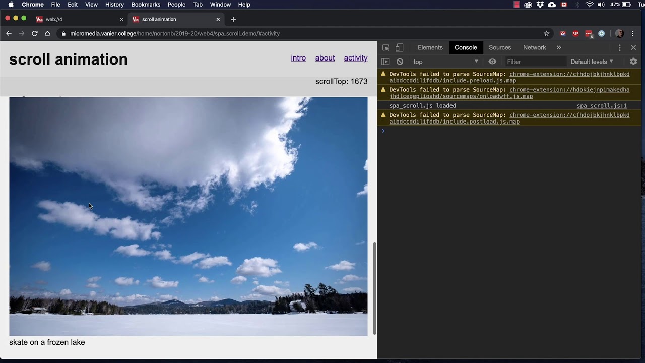 SPA scroll demo