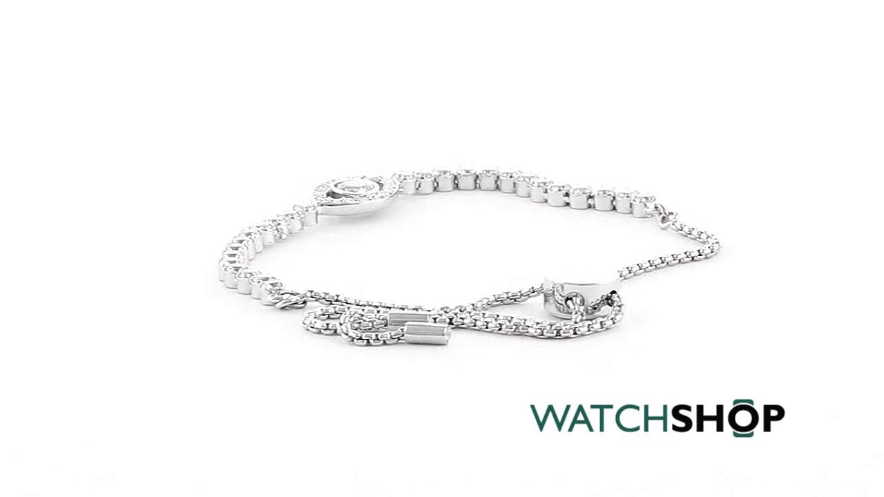 Ladies Swarovski Silver Plated Subtle Evil Eye Slider Bracelet (5368546)