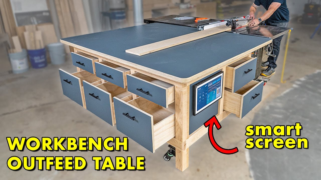 I Built The Ultimate Workbench Outfeed Table (It's Smart)