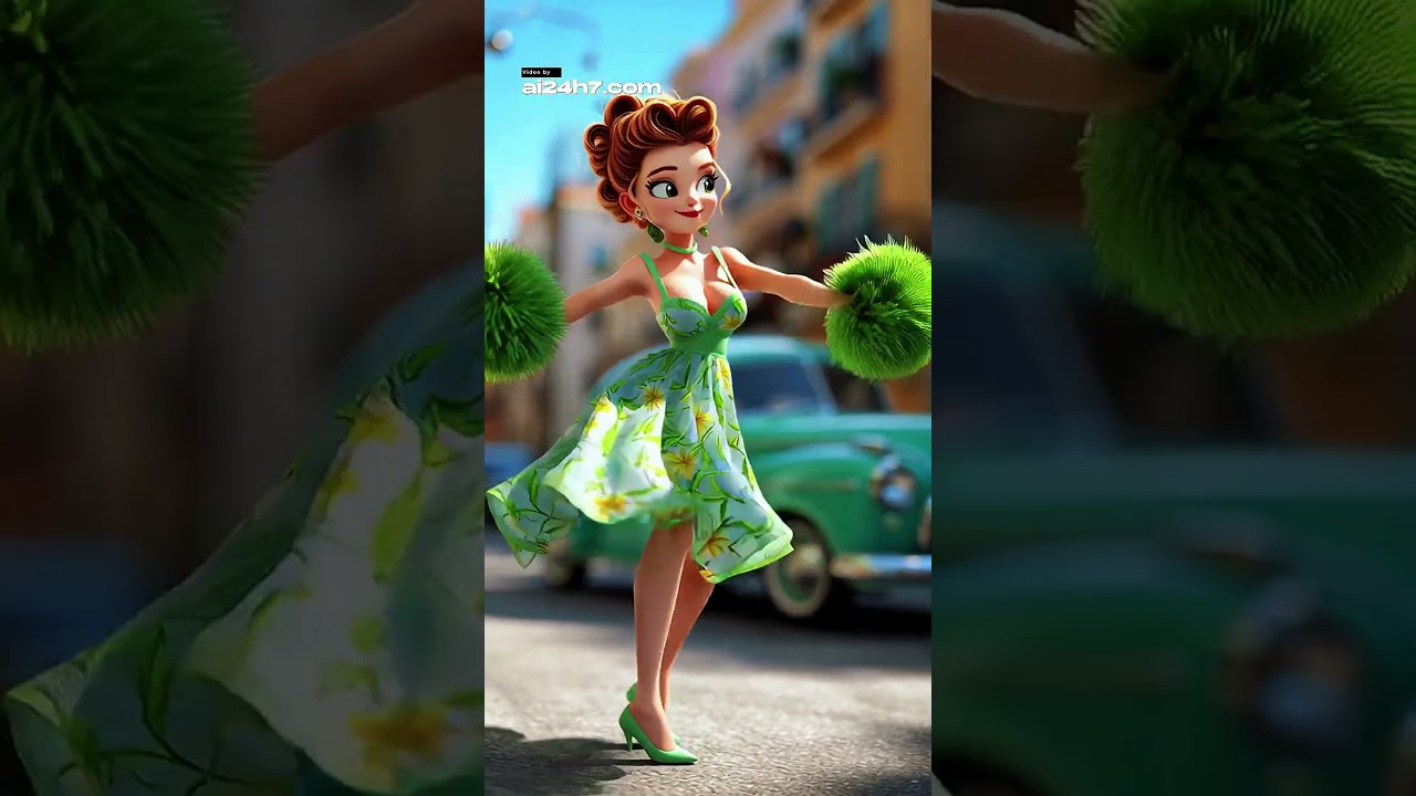 Dancing Pin-Up Girls in Cartoon 1950s New York 💃✨