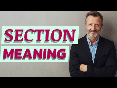 Section | Meaning of section