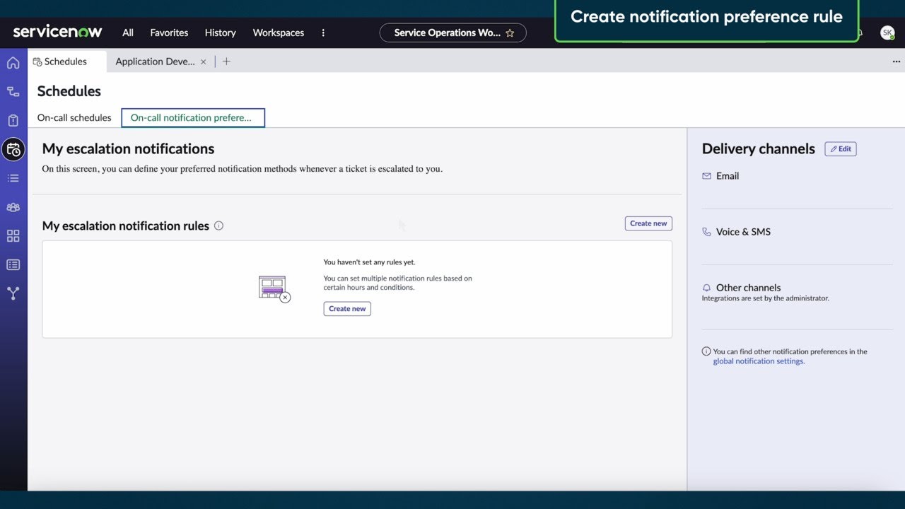 Create notification preference rule