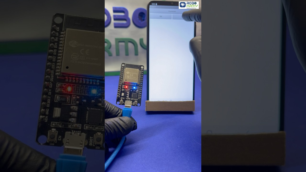 ESP32 + MIT App = Tap to light! Control LEDs from your smartphone! #roboarmy #smartlight #MIT