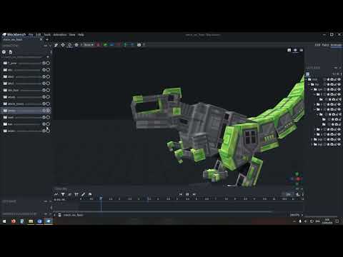 Minecraft Blockbench Jurassic Park Mod - Animation Set 1 - Mech Rex Mechanical Machine Trex Dinosaur