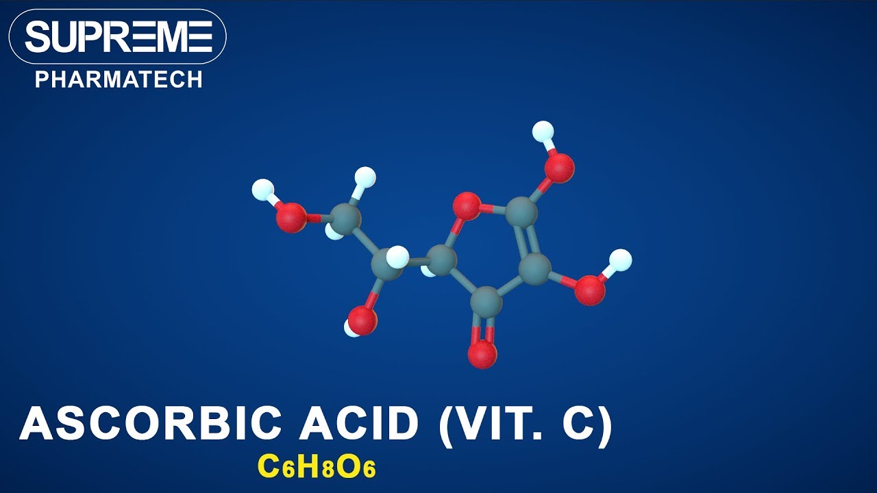 Ascorbic acid (vitamin C) | C6H8O6 | 3D molecule