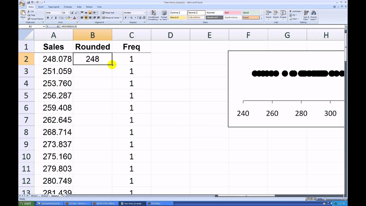 How to Make a Dotplot Using Rounded Values in Excel 2007