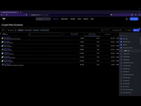 How to use the TradingView Crypto Pairs screener