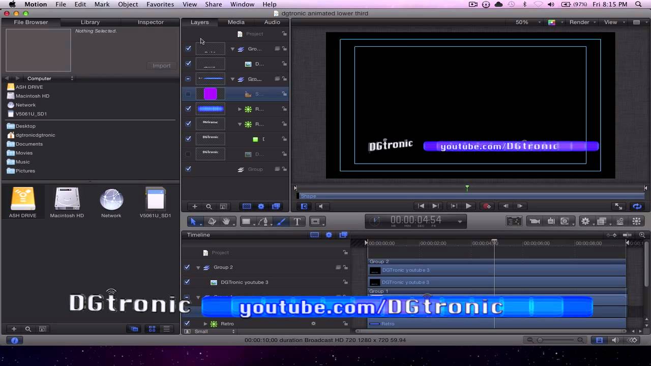 Apple Motion 5 tutorial - How to export an animated video with alpha channel transparency