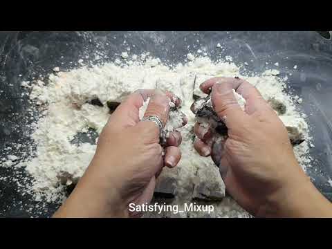 ASMR SQUEAK WARNING Collab Time Burnt Floral Foam Cubes with Gym Chalk and Corn Flour