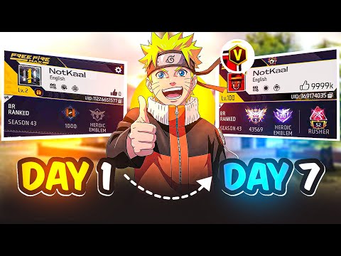 Transforming ₹1 Noob ID into ₹10,00,000 Pro ID in Just 7 Days 😱 | Garena Free Fire