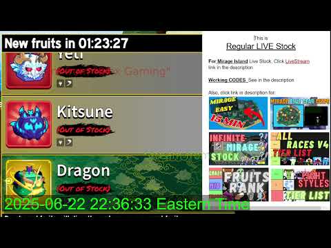 🔴[NEW] Roblox Blox Fruits Stock 24/7 Live + New Codes| Leopard, Dragon, Buddha, Yeti, Kitsune