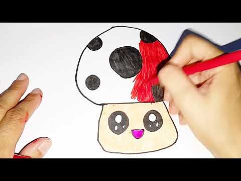 how to Draw a mushroom easy cute 🍄🍄#mushroomcloud #mushroom