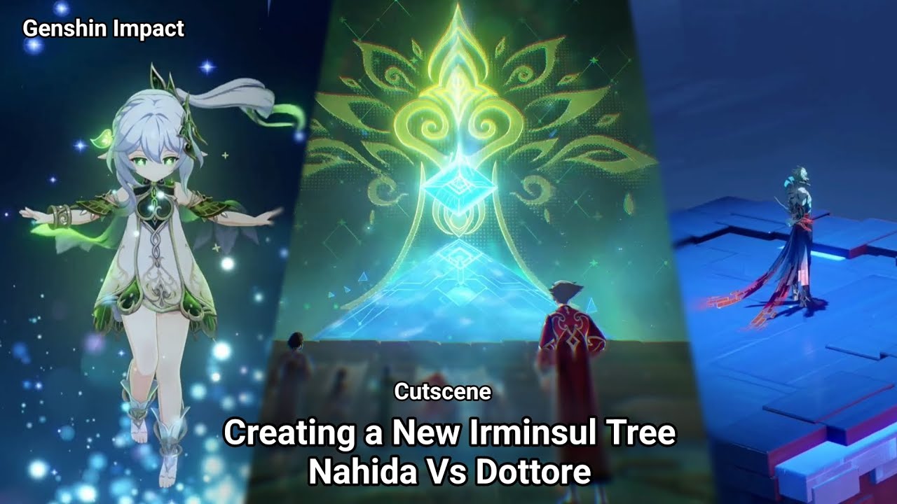 Creating a New Irminsul Tree | Nahida Vs Dottore | Genshin Impact Cutscene 