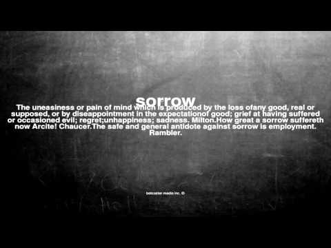 What does sorrow mean