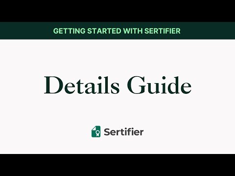 Sertifier | How to Create Credential Details