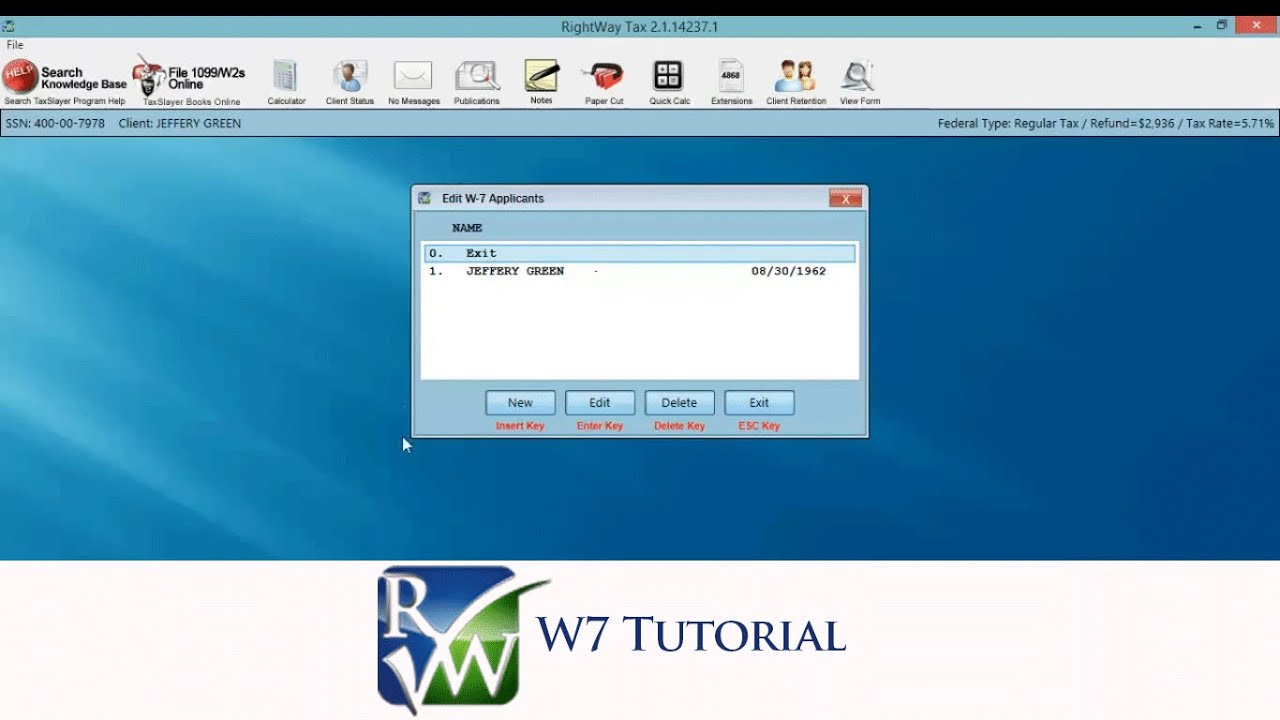 RightWay W7 Tutorial
