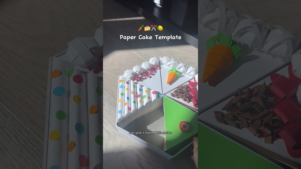 DIY Paper Cake Template 🍰 #shorts
