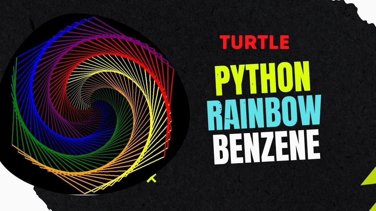 python turtle - rainbow benzene tutorial 2022 | python graphics