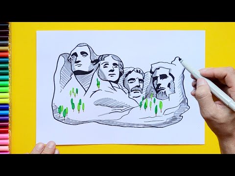 How To Draw Mount Rushmore Step by Step – I'm Youtuber – Follow my ...