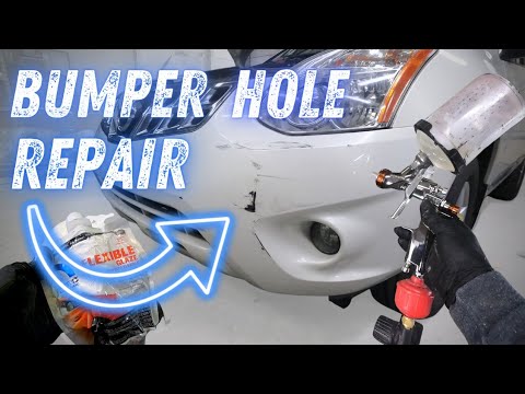 How to fix a hole in a plastic bumper like a pro. #autopaint #autobody #iwata