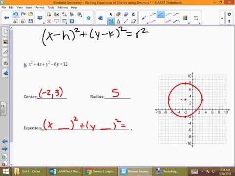 Blended Geometry: Writing Equations of Circles using Desmos