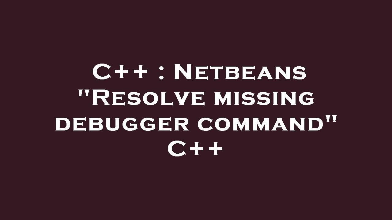 C++ : Netbeans 