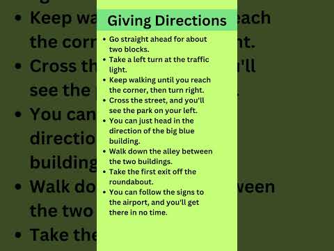 Giving Directions in English | English Sentences