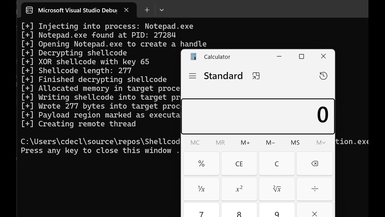 Remote Process Injection + Encoding (In C)