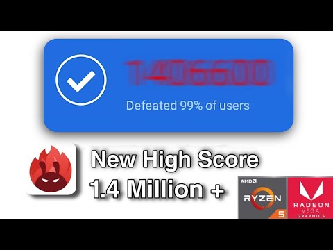 Antutu benchmark test on PC with Ryzen 5 3500U ( about 1.4 million points )