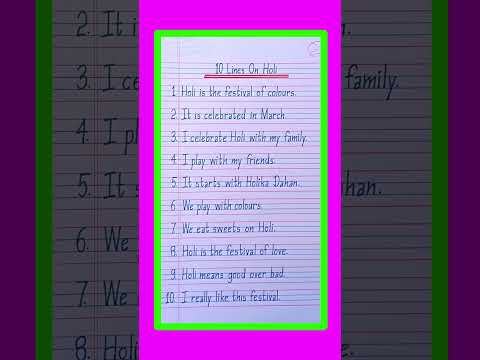 10 Lines On Holi in English/Essay On Holi Festival in English/Essay On My Favourite Festival Holi
