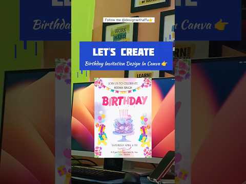 Birthday Invitation Design in Canva.