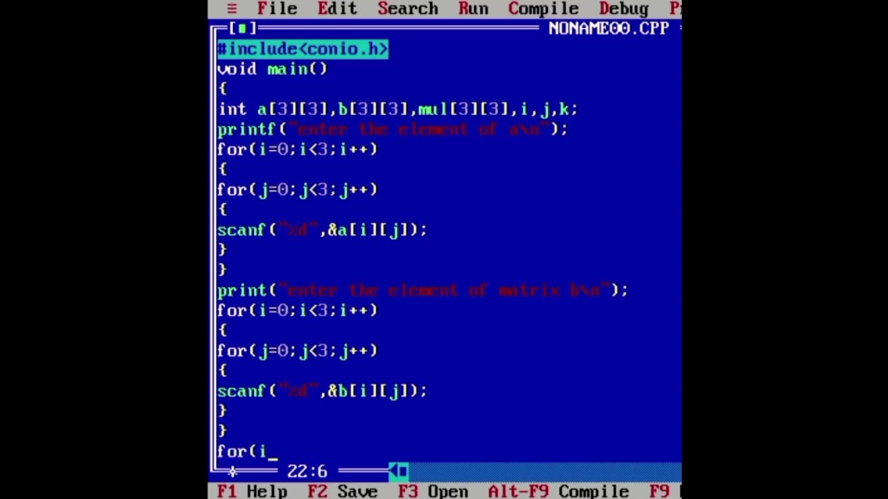 multiplication of two Matrix in c programming using array#short#video #trending #c program