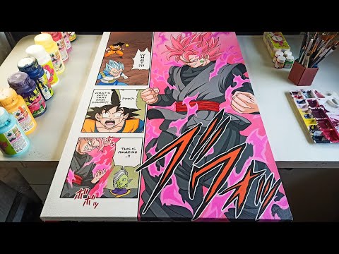 Drawing Black Goku Manga When He Turns into SSJ Rose First Time - Commission