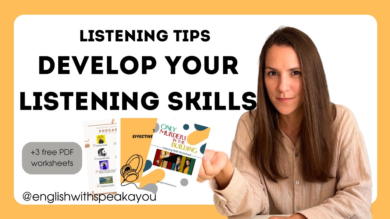 Tips for developing YOUR listening skills | + 3 FREE PDF worksheets #englishlistening