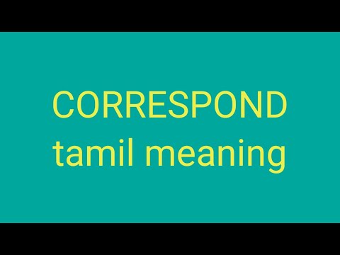 CORRESPOND tamil meaning/sasikumar