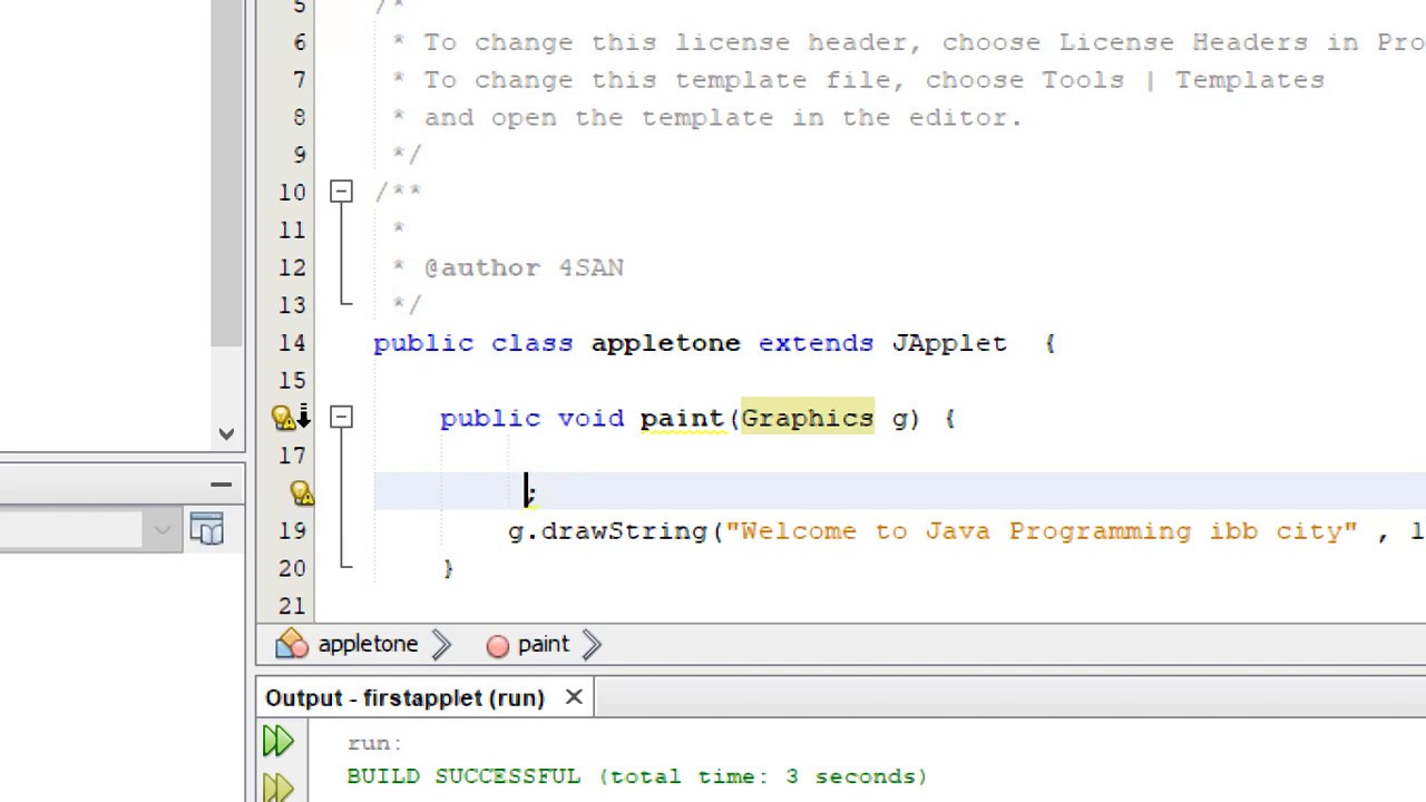 Building Your First Java Applet