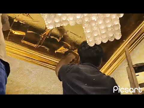Gold Leaf - Leafing Works, Gold Leafing in Ceiling - Klassic Waraq Company