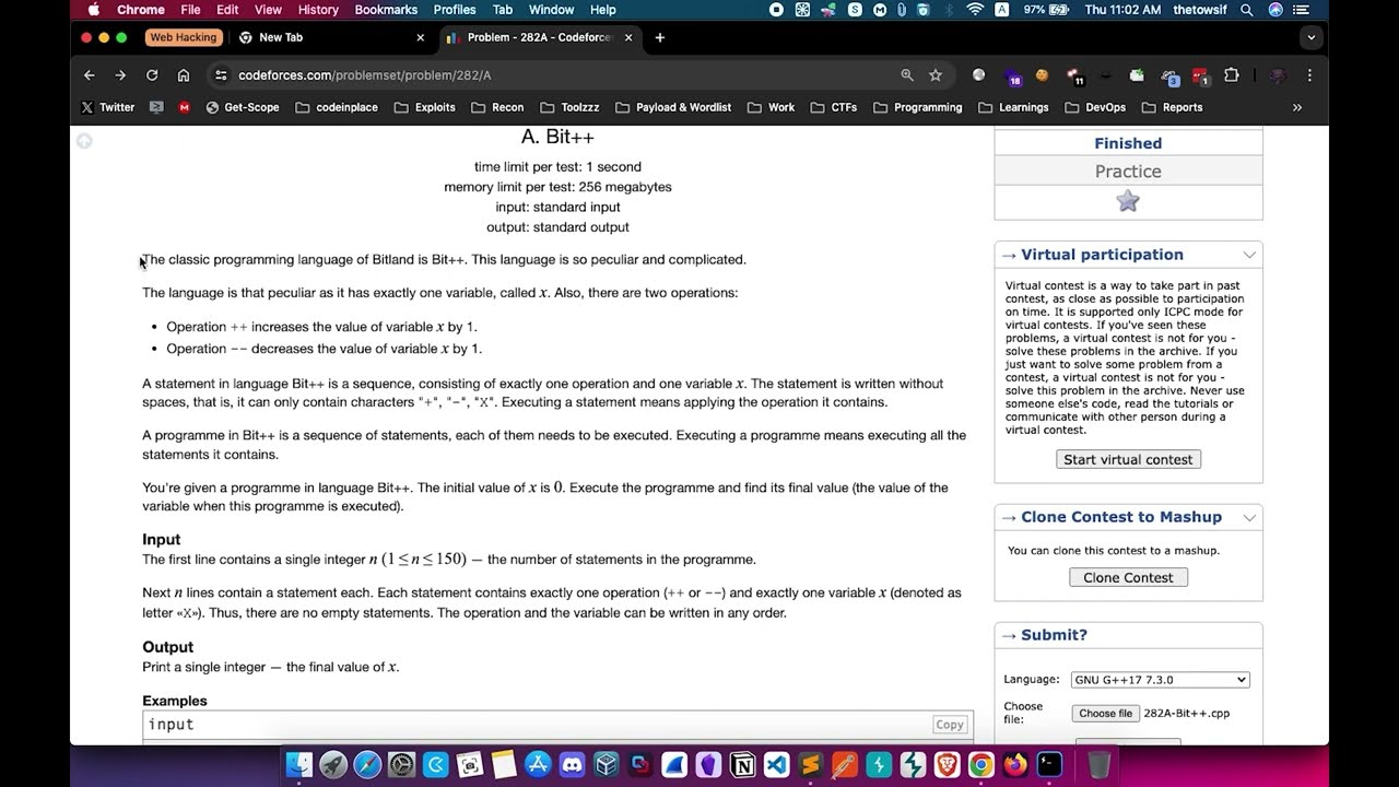 1. 282A - Bit++ Codeforces Solution with C++ | English | DSA
