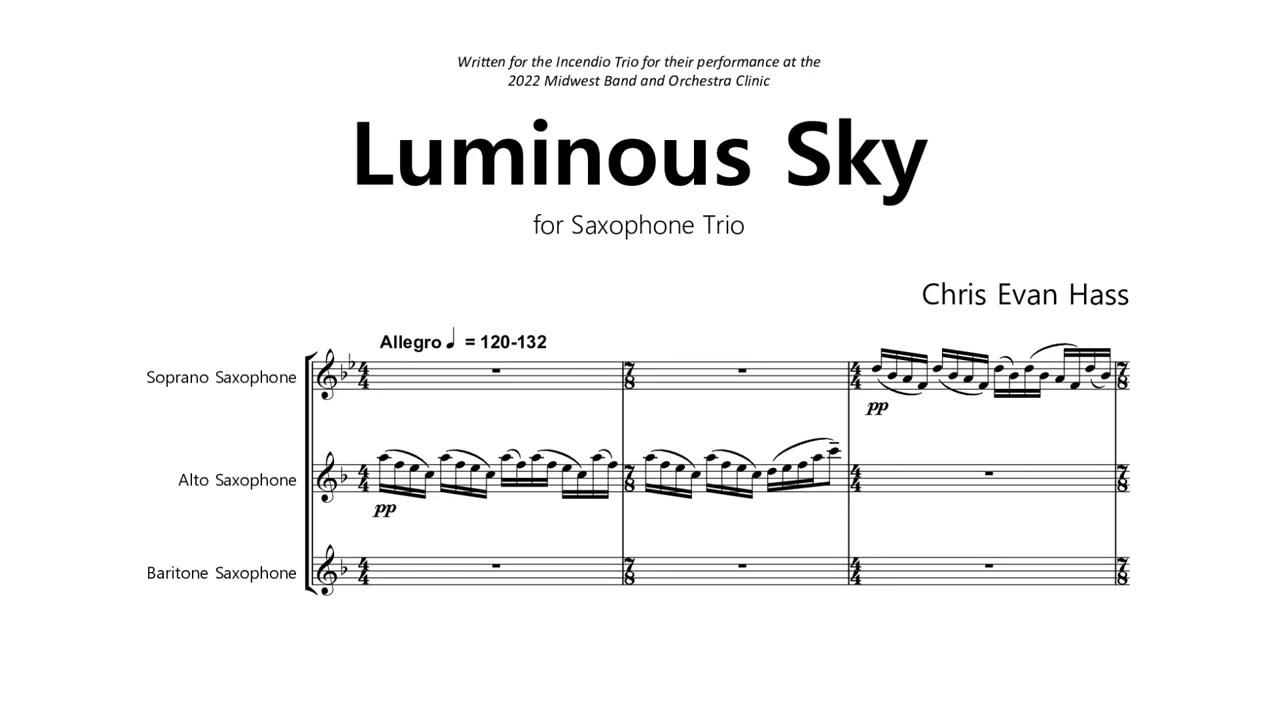 Luminous Sky for Saxophone Trio (SAB) - Chris Evan Hass