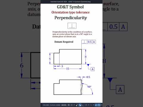 GD&T Symbol | 6_Perpendicularity | orientation tolerance| AutoCAD #drawing #autocad #tolerance