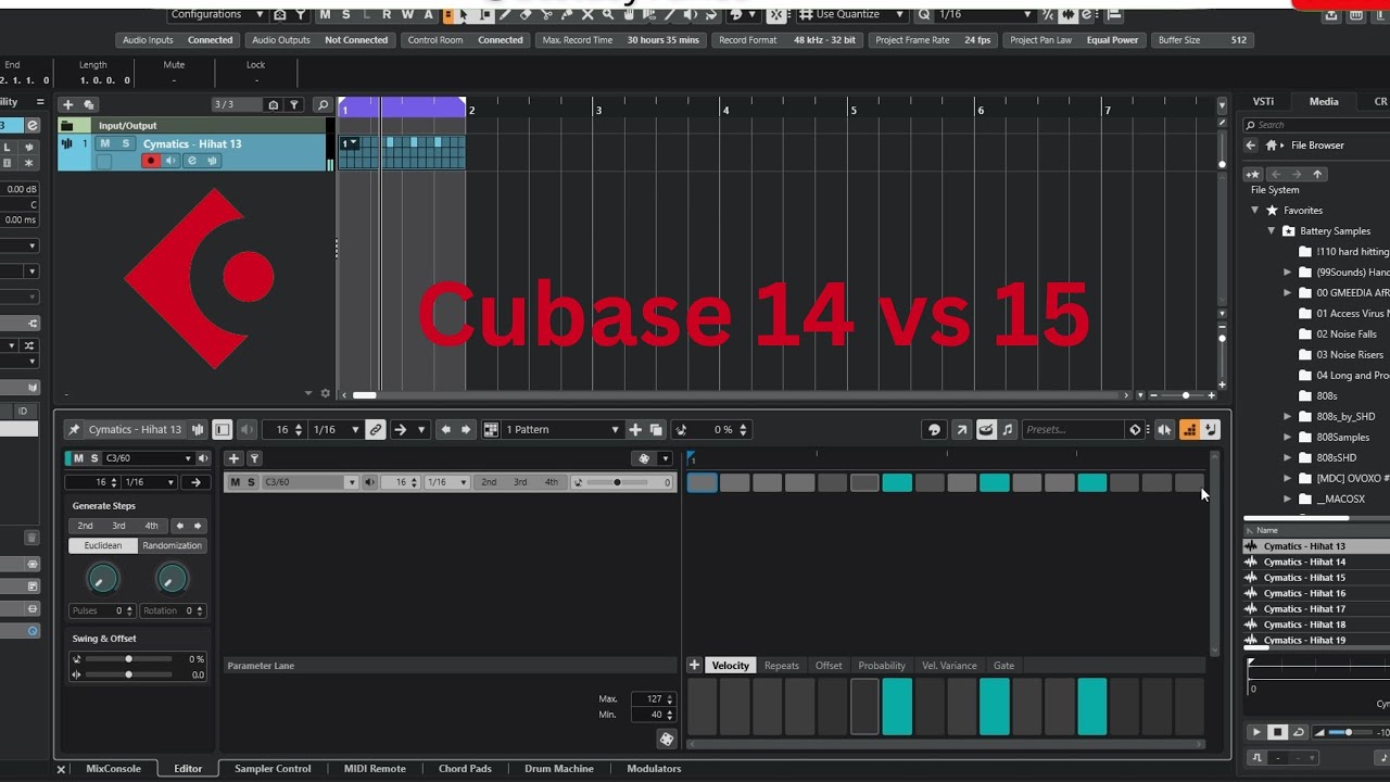Cubase 14 vs 15 | Pattern Editor