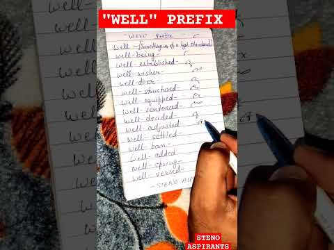 "WELL" PREFIX WORDS