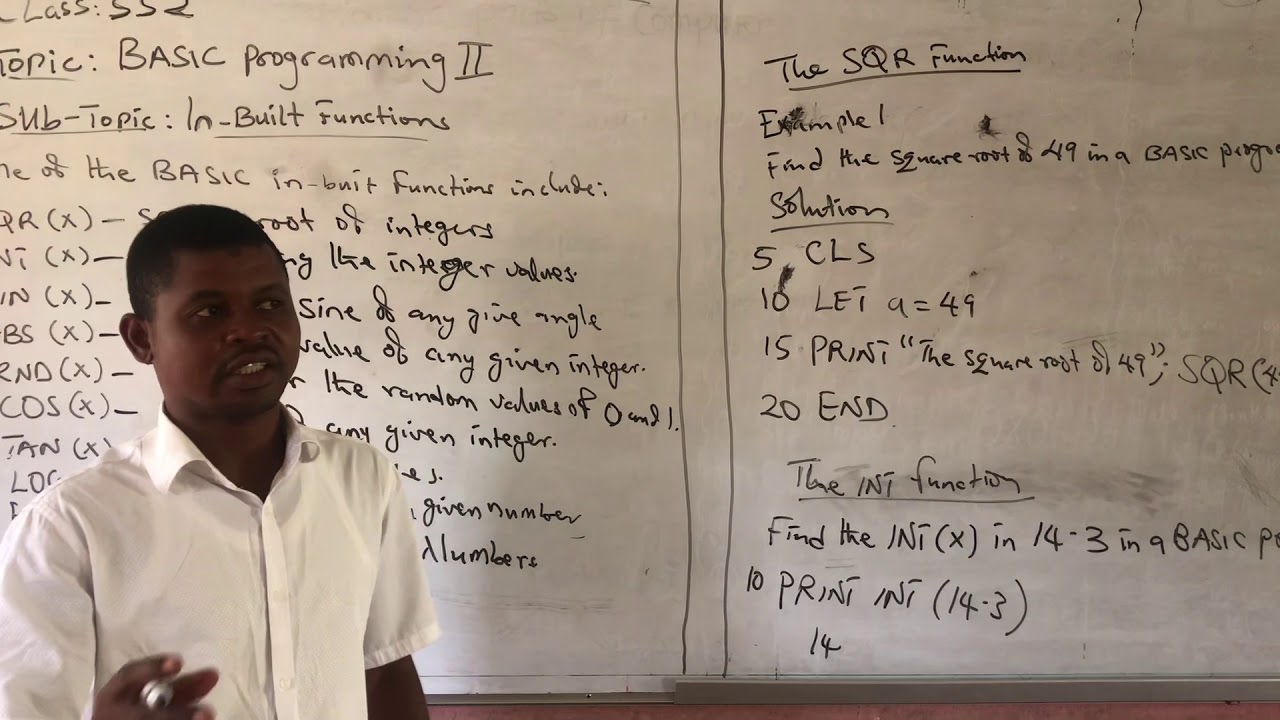 Computer Studies  SS2   Lesson 1: Basic computer Programming II