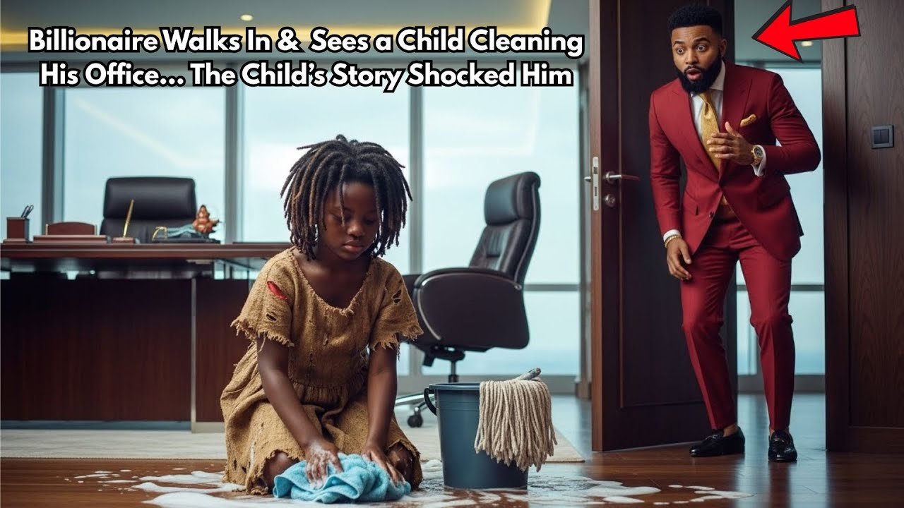 Billionaire Shocked to See a Homeless Child Cleaning His Office, The ...