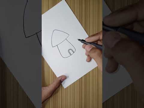 How to draw a mushroom house | easy drawing | #drawing #viralvideo #trending #art #draw #mushroom |