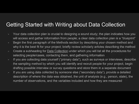 Writing the 'Research Methods' Section of Your Paper
