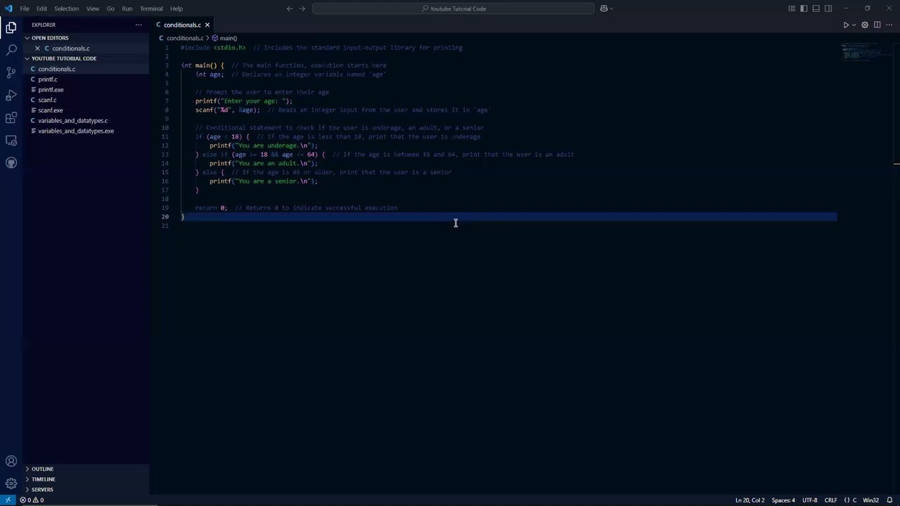 C Programming - Using Conditional Statements (if-else) to Make Decisions
