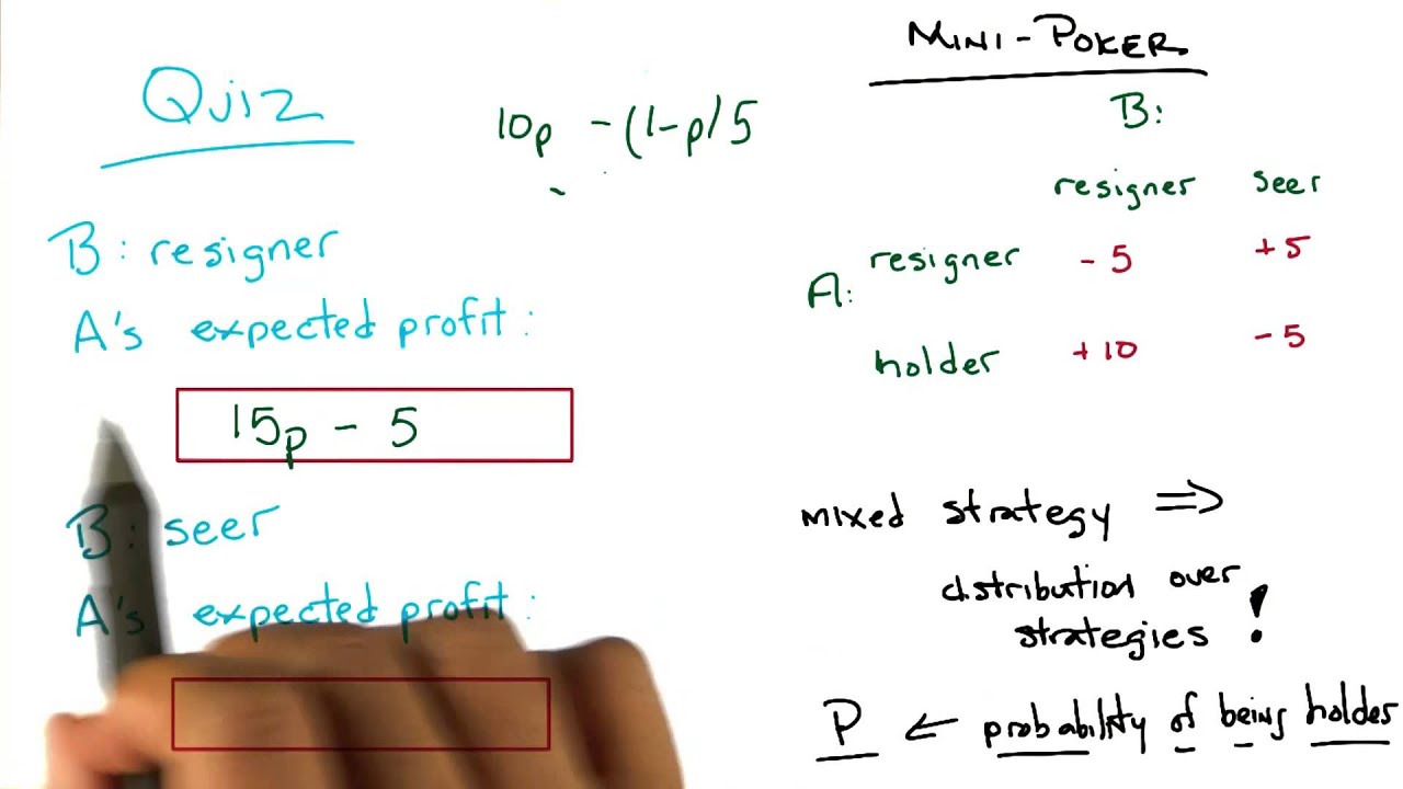 Mixed Strategy Quiz Solution - Georgia Tech - Machine Learning