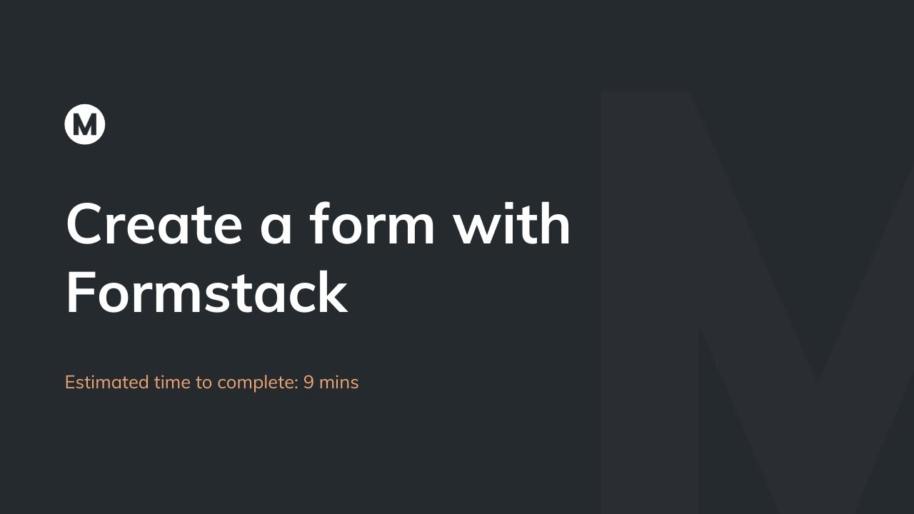 Creating a form with Formstack