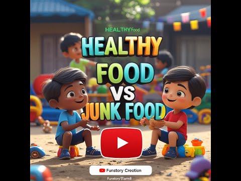 healthy food vs junk food in Tamil #funstorytamil #kidsstories #cartoon #bedtimestories